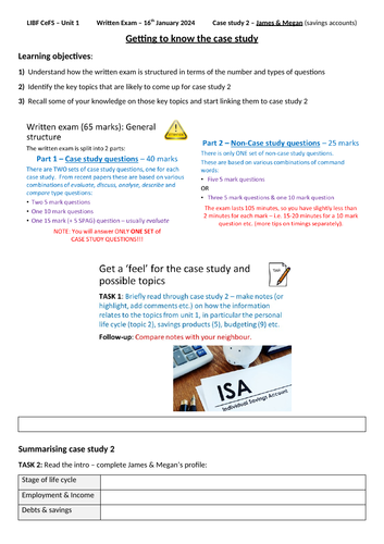 LIBF CeFS U1 Exam JAN 2024: CS2 - Prep FREEBIES | Teaching Resources