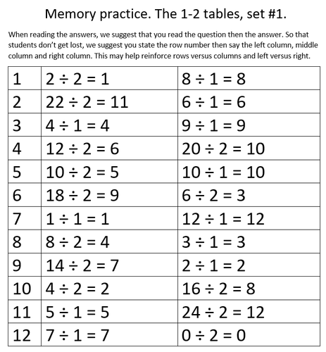 60 division tables worksheets with answers | Teaching Resources