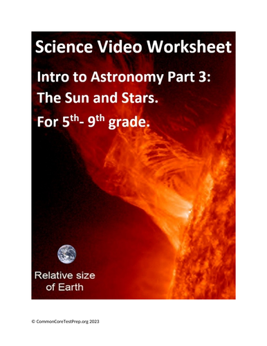 Astronomy of the Sun & stars. Video worksheet | Teaching Resources