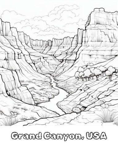Worldly Wonders: A Global Landscape Colouring Book 60 Unique Pages ...