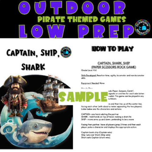 Outdoor games with little or no equipment, LOW PREP, Pirate theme ...