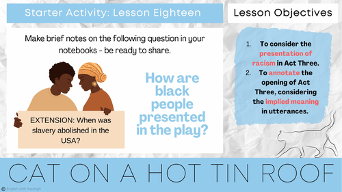 Cat on a Hot Tin Roof Full Unit Study | Teaching Resources