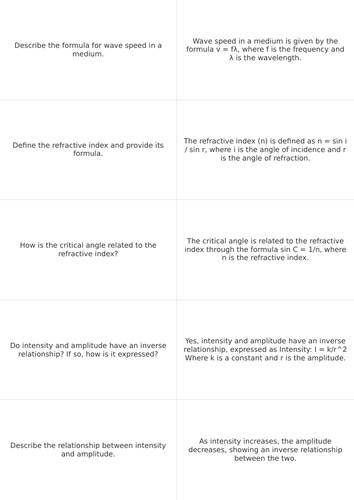 L3 Btec Applied Science Unit 1 Physics Flash Cards Teaching Resources