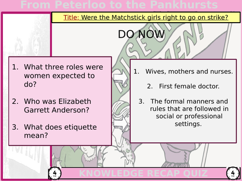 L6 Were the Matchstick girls right to go on strike? | Teaching Resources