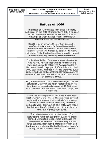 L2 1066 a year of three battles | Teaching Resources