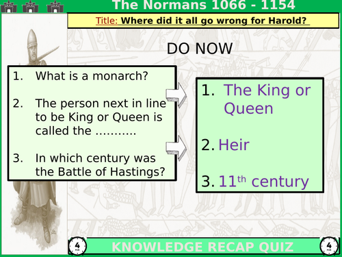 L4 How did Harold die? | Teaching Resources