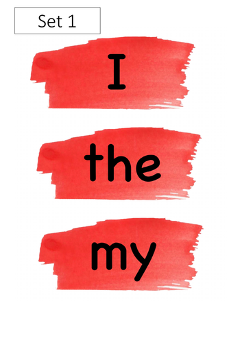Red Words Set 1 and 2 | Teaching Resources