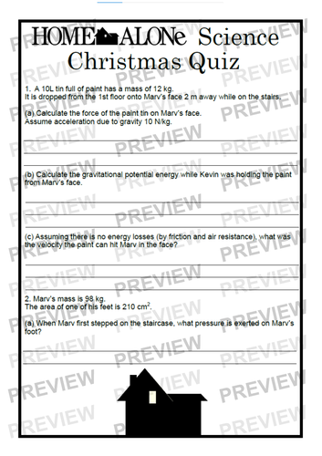 Home Alone Science Christmas Quiz - Worksheet | Teaching Resources