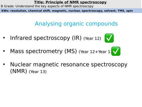 Edexcel - Chemistry 15.18-15.20 - NMR Spectroscopy | Teaching Resources