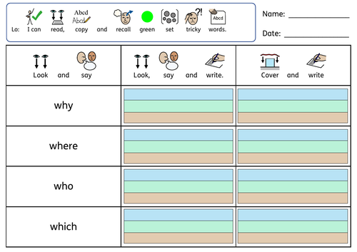 Jolly Phonics Tricky Words - Green Set Worksheet and PPT (inPrint ...