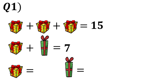 Christmas Algebra | Teaching Resources