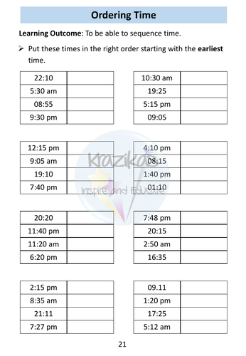 Time Workbook - Level 1 Functional Skills Maths | Teaching Resources