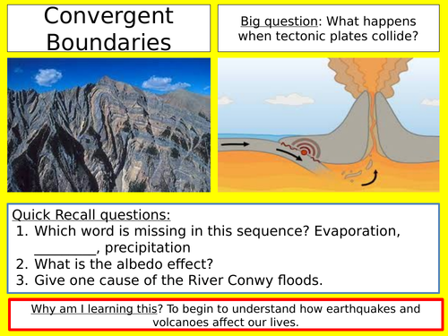 Convergent plate boundaries | Teaching Resources