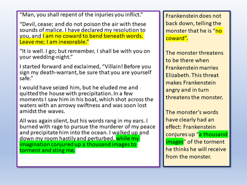 Frankenstein Chapters 19 and 20 | Teaching Resources