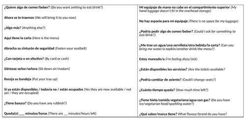 Spanish flight/travel vocabulary | Teaching Resources