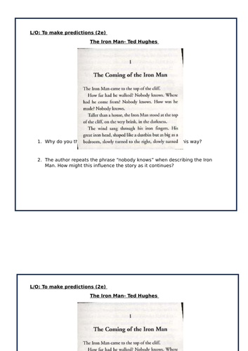 Iron Man planning | Teaching Resources