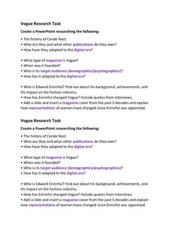 Vogue July 2021 - GCSE Media Studies EDUQAS | Teaching Resources