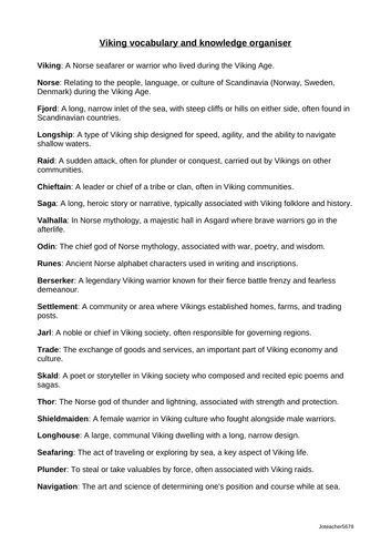 Viking 3 week English planning for KS2 | Teaching Resources