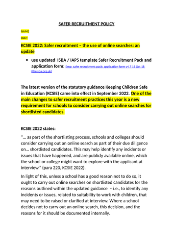 Safeguarding policies and procedures for home tutors/ forest school ...