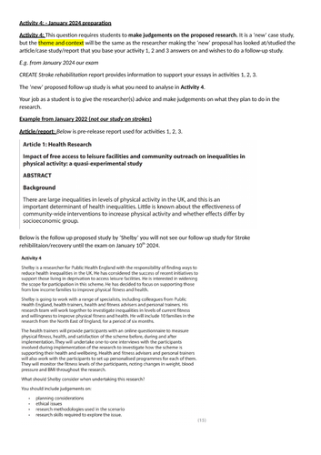 BTEC L3 Activity 4 Unit 4 January 2024 - Enquiries into research in ...
