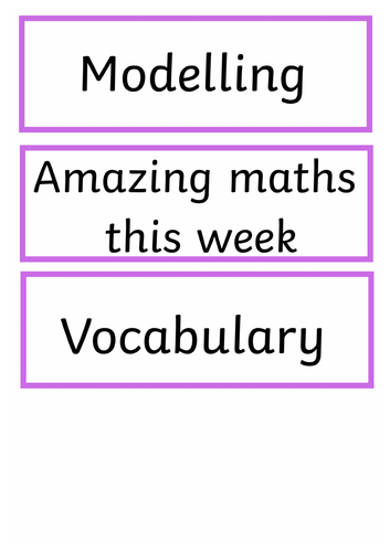 English and Maths working wall headings | Teaching Resources