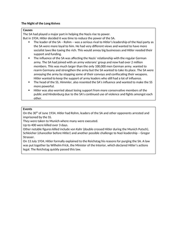 Dictatorship – The Night of the Long Knives – Germany Part 4 - IGCSE ...