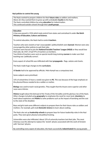 Youth and Education 1933-39 – Germany Part 4 - IGCSE History – Paper 1 ...