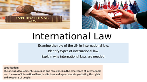 Politics and Governance Lesson 15 – International Law - IGCSE Global ...