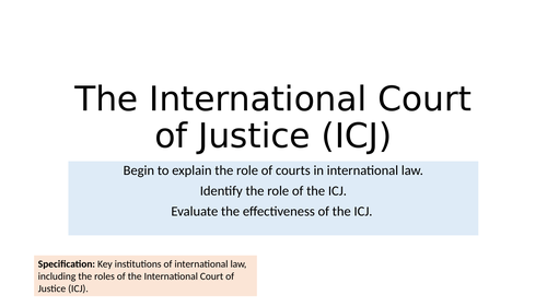 Politics and Governance Lesson 16 – The ICJ - IGCSE Global Citizenship ...