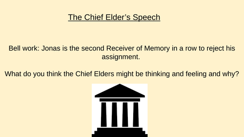 The Giver - The Chief Elder's Speech | Teaching Resources