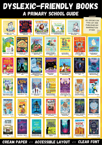 A3 Dyslexic-Friendly Book Recommendations Poster For Primary Schools ...