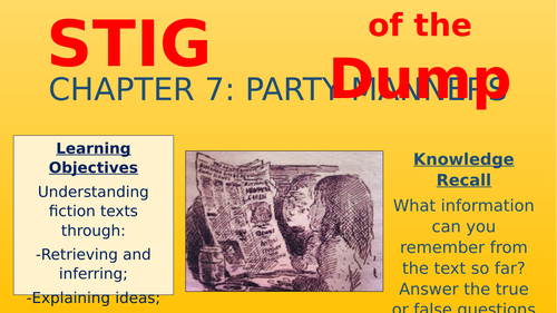Stig of the Dump - Chapter 7 - Party Manners! | Teaching Resources