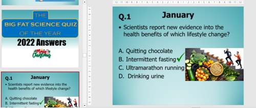 Big Fat Science Quiz of the Year 2023 | Teaching Resources