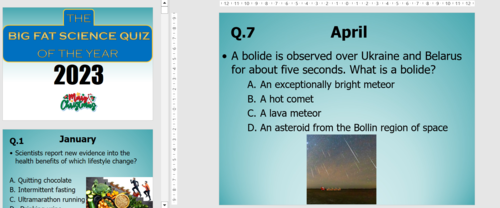 Big Fat Science Quiz of the Year 2023 | Teaching Resources