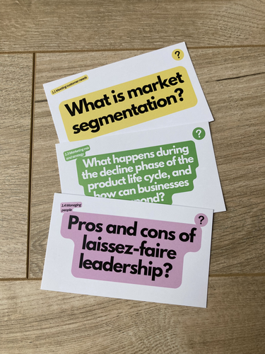 Edexcel A Level Business Flashcards [SAMPLE] | Teaching Resources