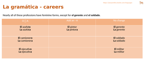 Spanish Worksheet - Careers grammar | Teaching Resources