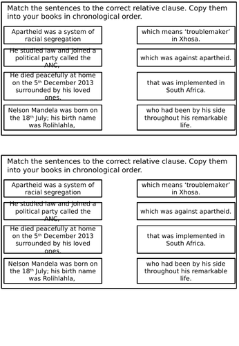 Nelson Mandela Biography - Year 5 English | Teaching Resources
