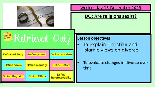 KS4 GCSE AQA RE Relationships and families unit | Teaching Resources
