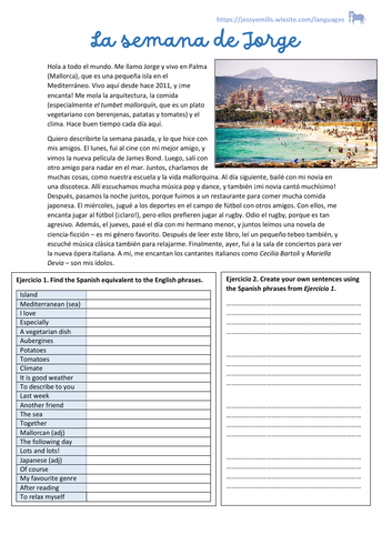 Spanish Reading Comprehension - Free time | Teaching Resources