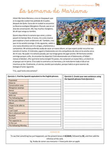 Spanish Reading Comprehension - Free time | Teaching Resources