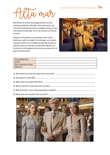 Spanish Reading Comprehension - TV | Teaching Resources