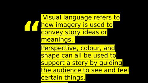 Visual Language used in Film & TV | Teaching Resources