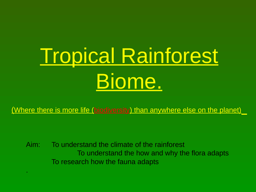 Tropical rainforests | Teaching Resources