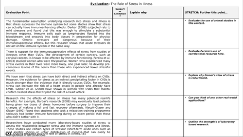 A-Level Psychology - THE ROLE OF STRESS IN ILLNESS [Stress Topic ...