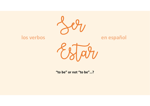 Spanish Grammar - Ser v Estar | Teaching Resources