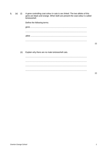 IB Biology D3.2: Inheritance (first exams in 2025) | Teaching Resources