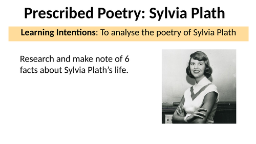 Sylvia Plath Prescribed Poetry Leaving Cert English | Teaching Resources
