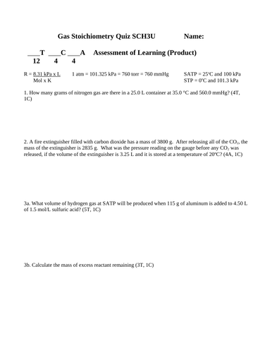 FULL YEAR TEST PACKAGE Grade 11 Chemistry (20 ASSESSMENTS WITH ANSWERS ...