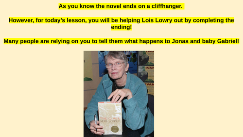 The Giver Chapter 23 - How would you end the story? | Teaching Resources