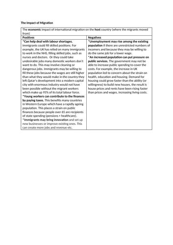 Economic Development Lesson 4 – Migration - IGCSE Global Citizenship ...